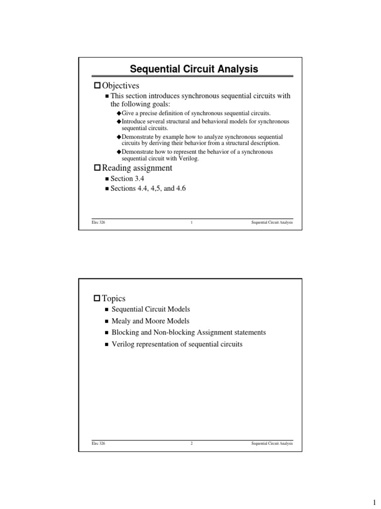 Synchronous Sequential Circuit Analysis | PDF | Technology & Engineering