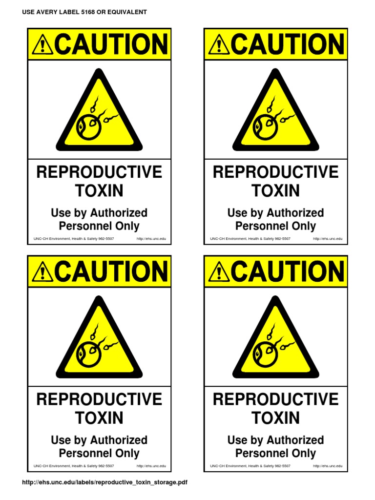 Reproductive Toxin Storage | PDF