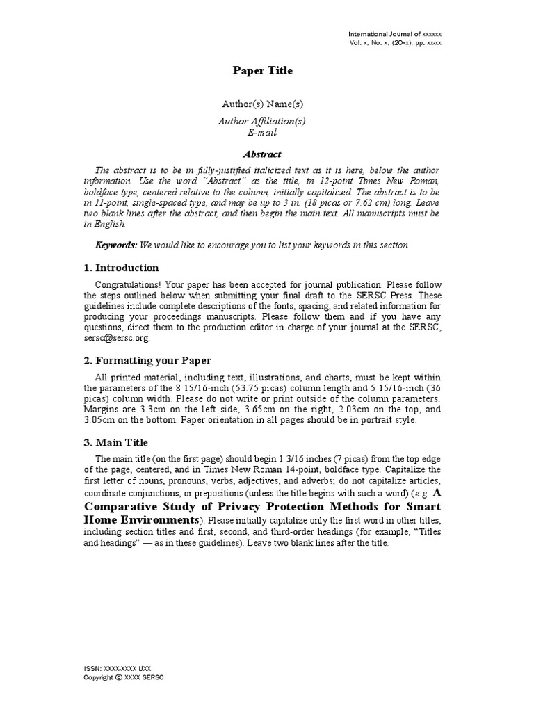 PaperFormat (MS Word) | PDF