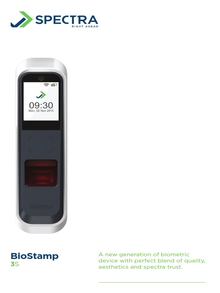 BioStamp 3S - BST3S02 | PDF | Biometrics | Access Control