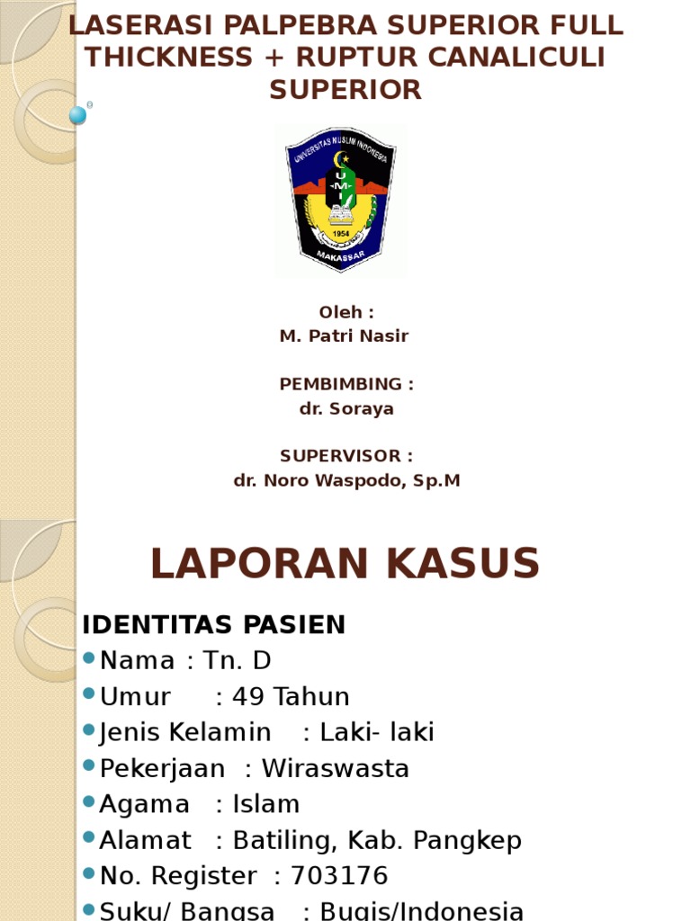 Laserasi Palpebra Superior | PDF