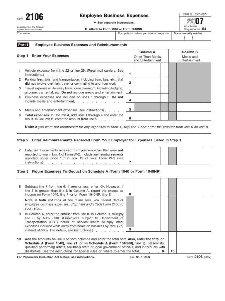 Tax Document Form 2106 | PDF | Depreciation | Expense