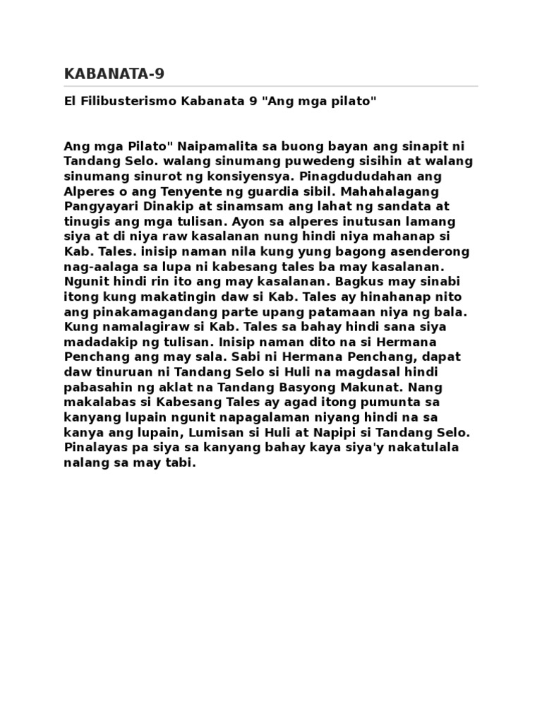 Kabanata 9 | PDF