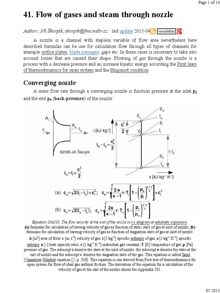 Flow Through Nozzle | PDF | Fluid Dynamics | Shock Wave