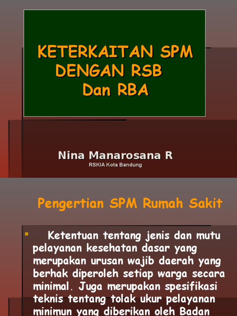 Keterkaitan SPM Dengan RSB-RBA | PDF