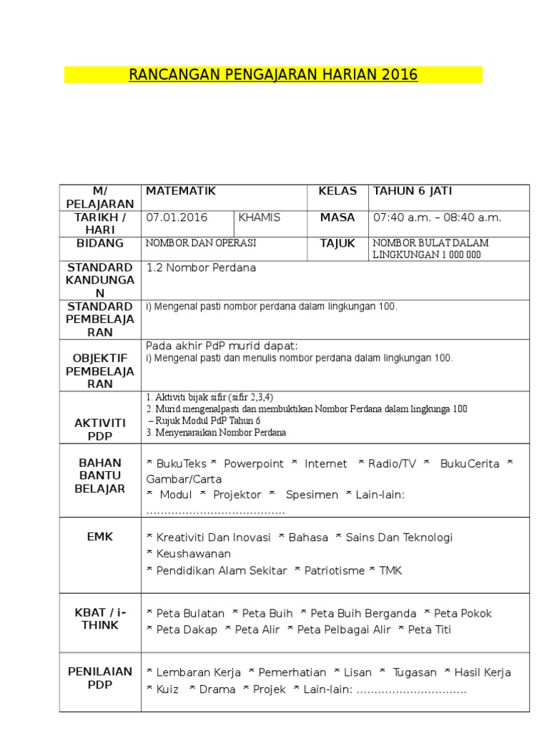 Contoh RPH Abad 21 | PDF