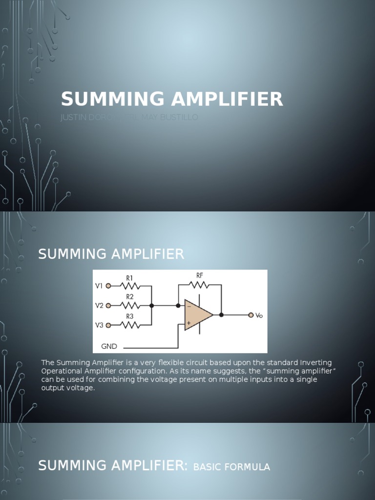 Applications of Summing Amplifiers | PDF