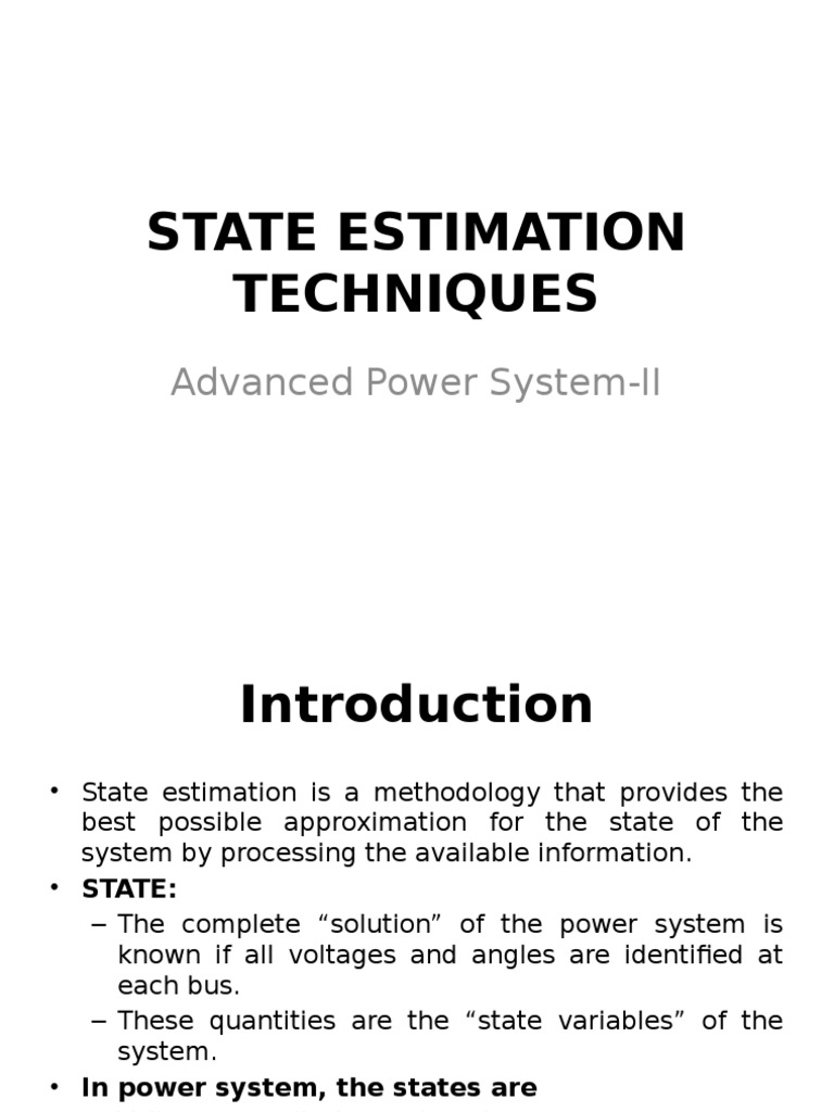 State Estimation Techniques | PDF | Mathematical Optimization ...