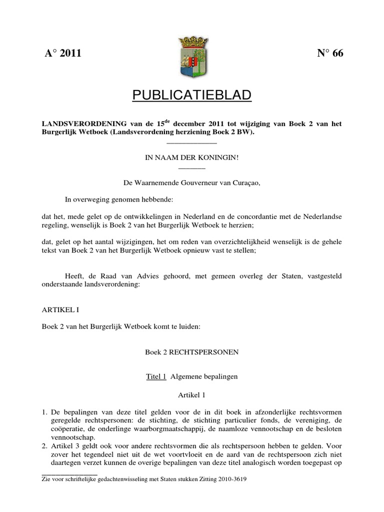 Burgerlijk Wetboek Boek 2 Curacao | PDF