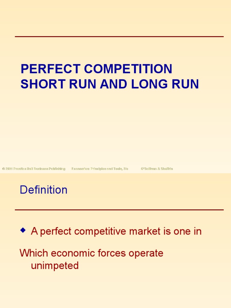 Perfect Competition | PDF | Long Run And Short Run | Supply (Economics)