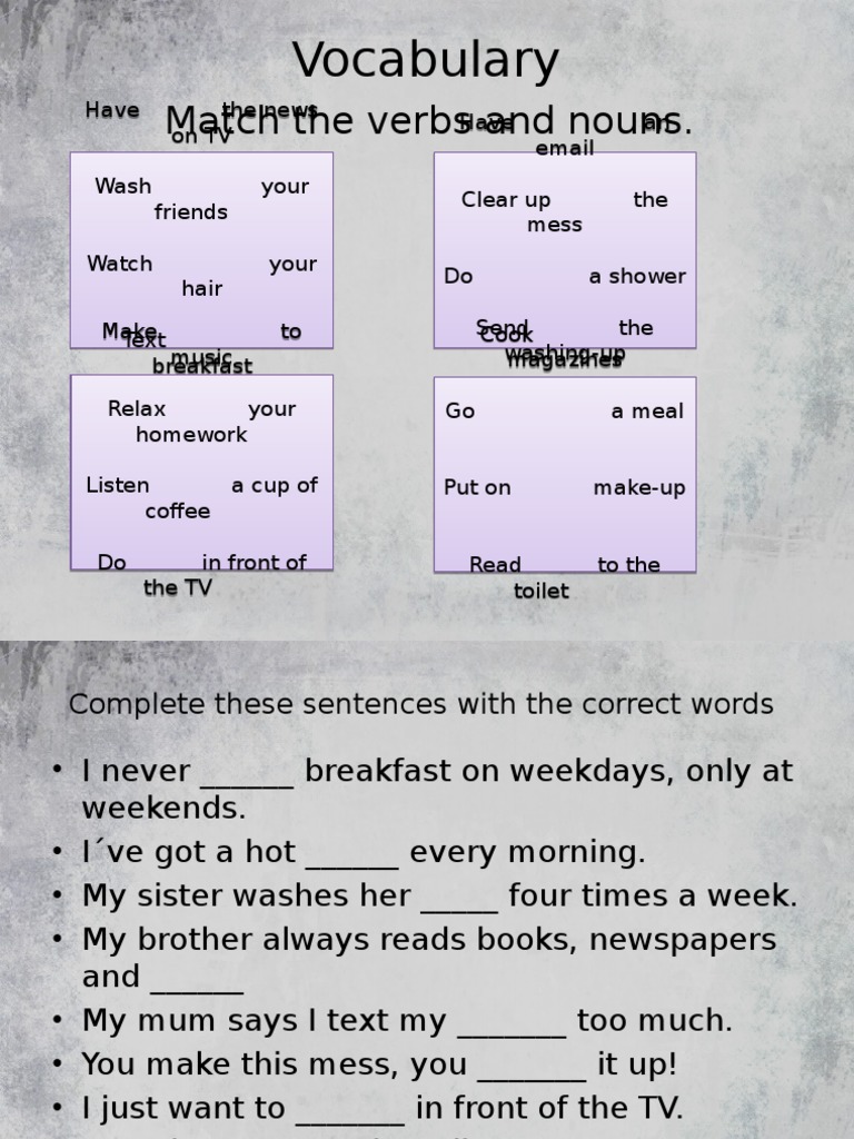 Vocabulary Present Simple | PDF