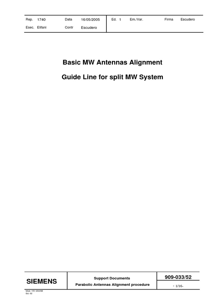 Parabolic Antenna Alignment Procedure | PDF | Compass | Antenna (Radio)