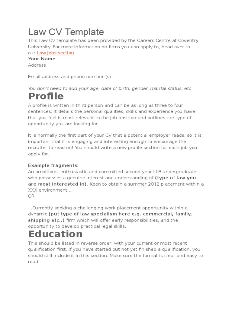 Law CV Guide | PDF | Competence (Human Resources) | Résumé