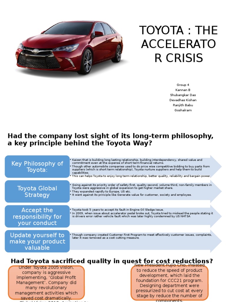 Group 4 - Toyota Accelerator Crisis | PDF | Toyota | Business