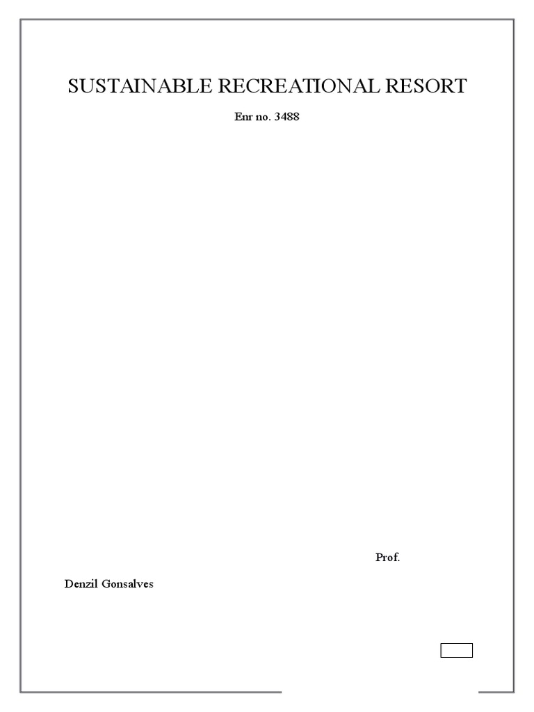 Sustainable Resort Chapter 1 | PDF | Resort | Spa