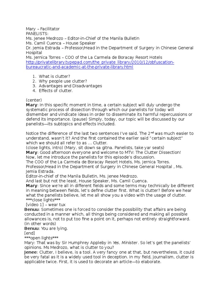 Clutter Script | PDF | Jargon | Lord's Prayer