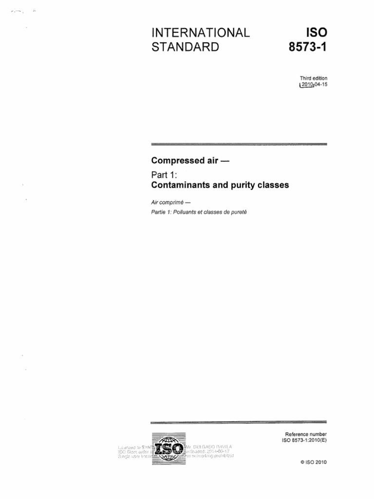 ISO 8573 Aire Comprimido | PDF