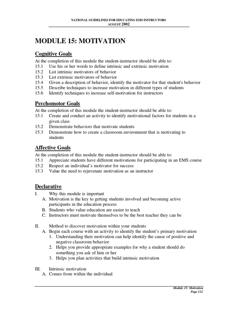 Module 15 - Motivation | PDF | Motivation | Motivational