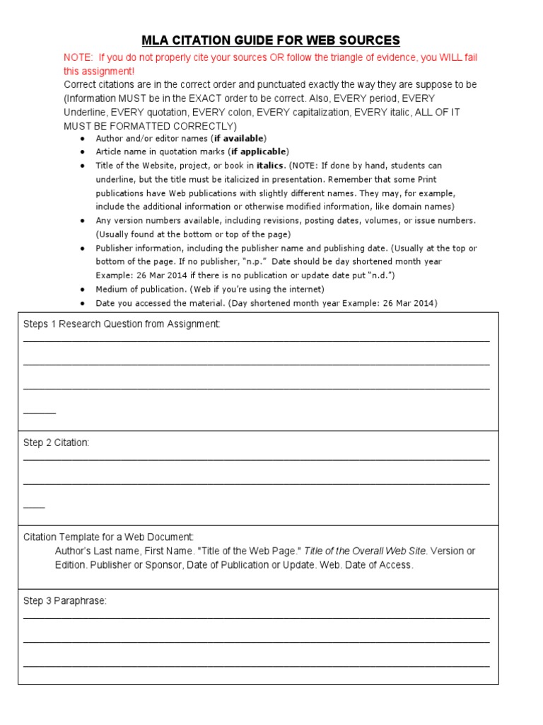 Mla Citation Guide For Web Sources: This Assignment! | PDF | Career & Growth