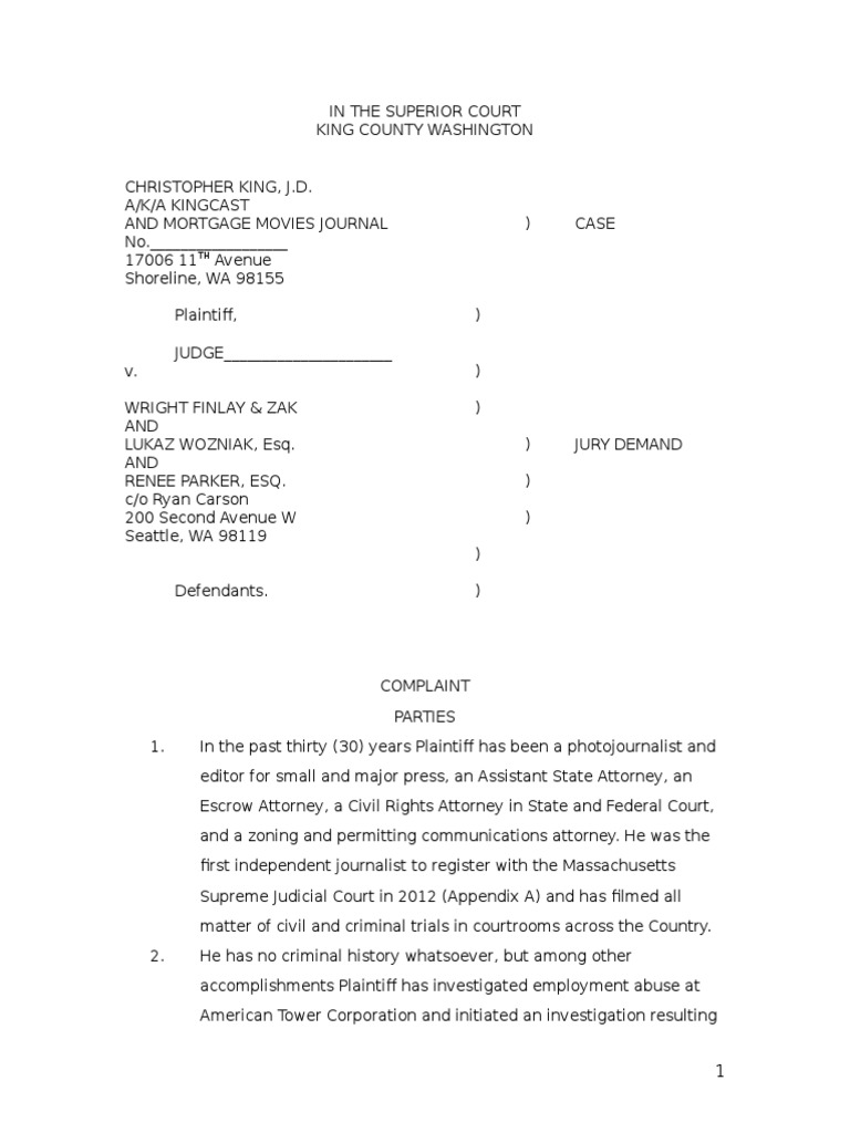 KingCast v. Wright Finlay Zak Rev3 | PDF | Intentional Infliction Of ...