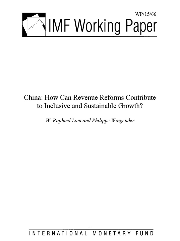 China: How Can Revenue Reforms Contribute To Inclusive and Sustainable ...