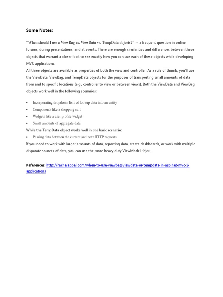 ViewBag vs ViewData vs TempData Explained | PDF | Model–View–Controller ...