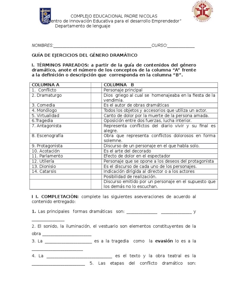 Guía de Ejercicios del Género Dramático | PDF | Edipo | Esfinge