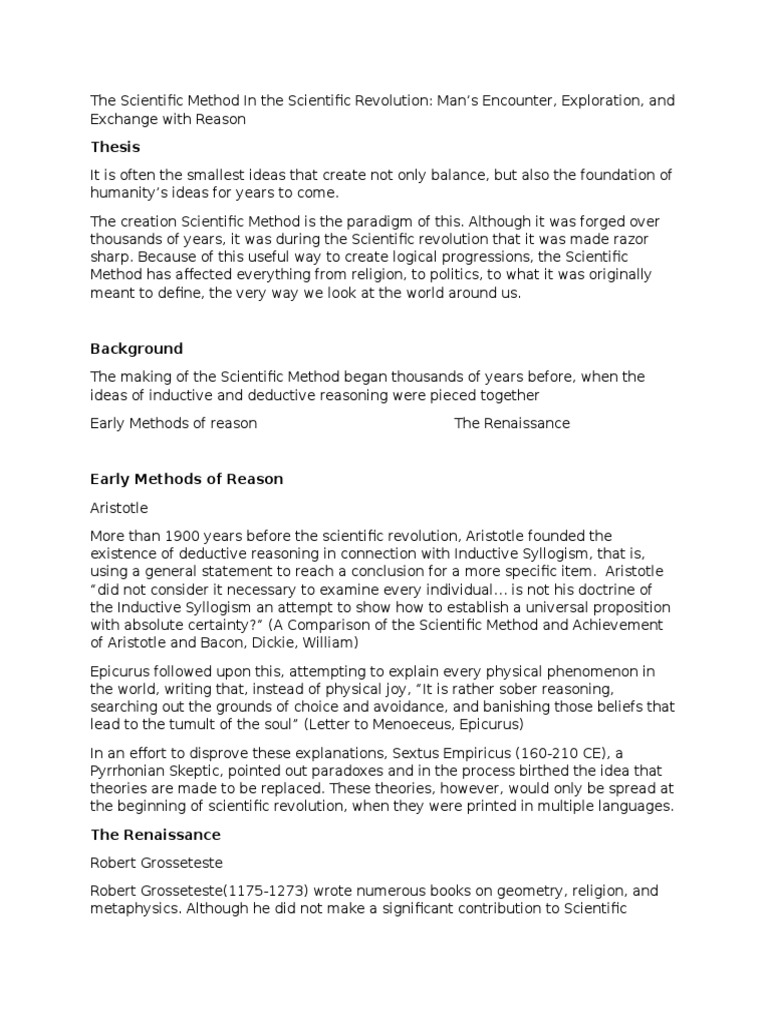 Evolution of the Scientific Method | PDF | Reason | Scientific Revolution