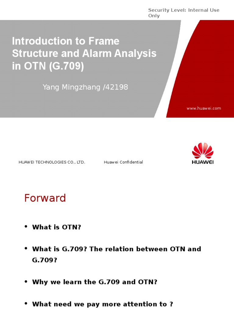 Introduction To Frame Structure and Alarm Analysis in OTN | PDF ...