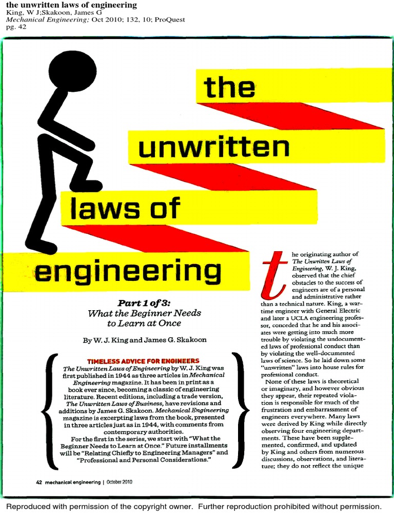 Unwritten Laws of Engineering | PDF | Technology & Engineering | Young ...