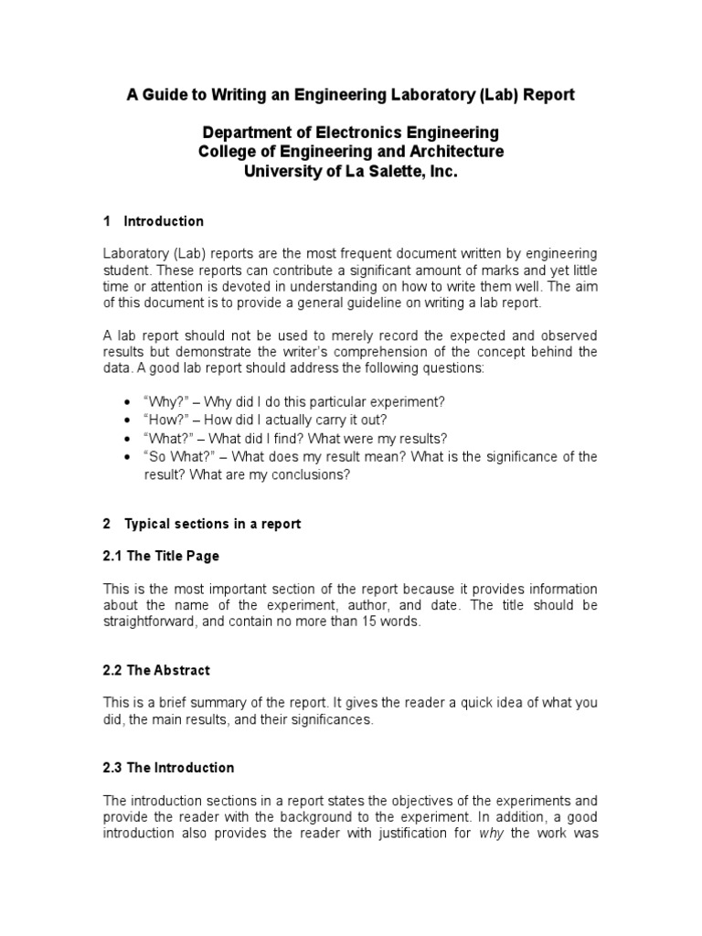 Guidelines For Lab Report | PDF | Experiment | Laboratories
