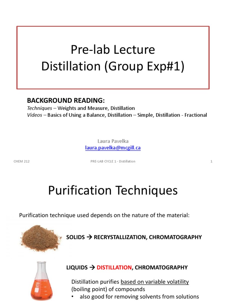 CHEM 212 - Distillation Lab | PDF | Distillation | Materials