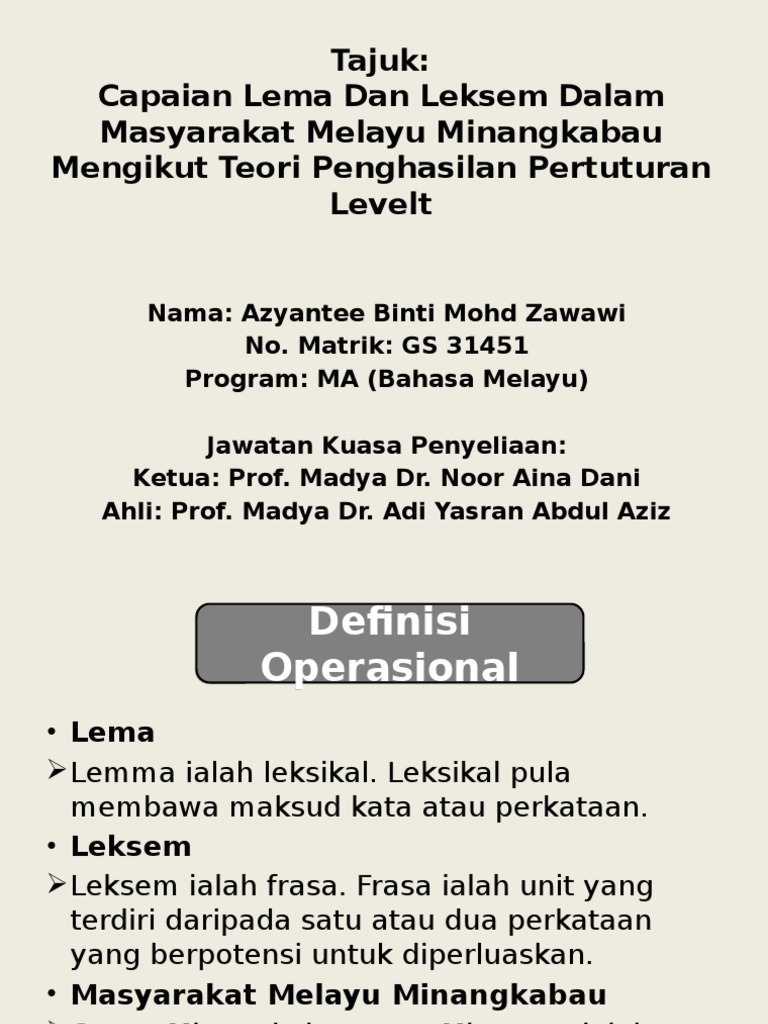 Contoh Pembentangan Seminar FBK5600 | PDF