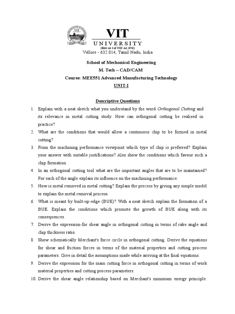 Winsem2015 16 Cp0409 20 Jan 2016 Rm01 Amt Unit I Question Bank | PDF ...