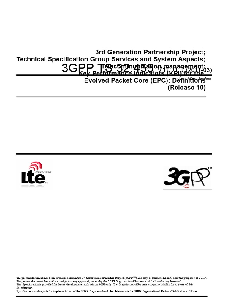 32455-A00 - Telecommunication Management Key Performance Indicators ...