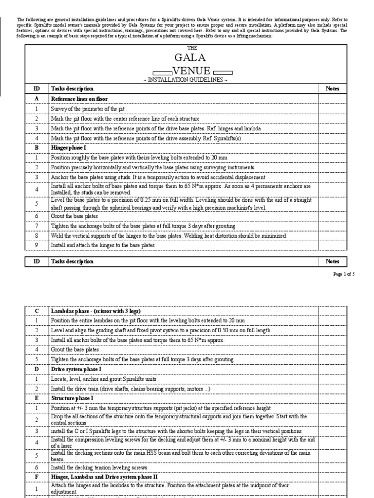 Gala Venue Installation Guidelines | PDF | Plywood | Screw