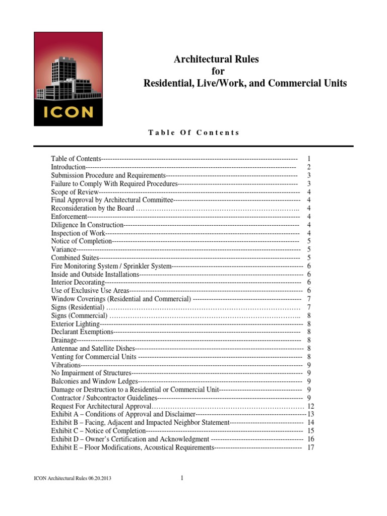 ICON Architectural Guidelines Overview | PDF | Wall | Flooring