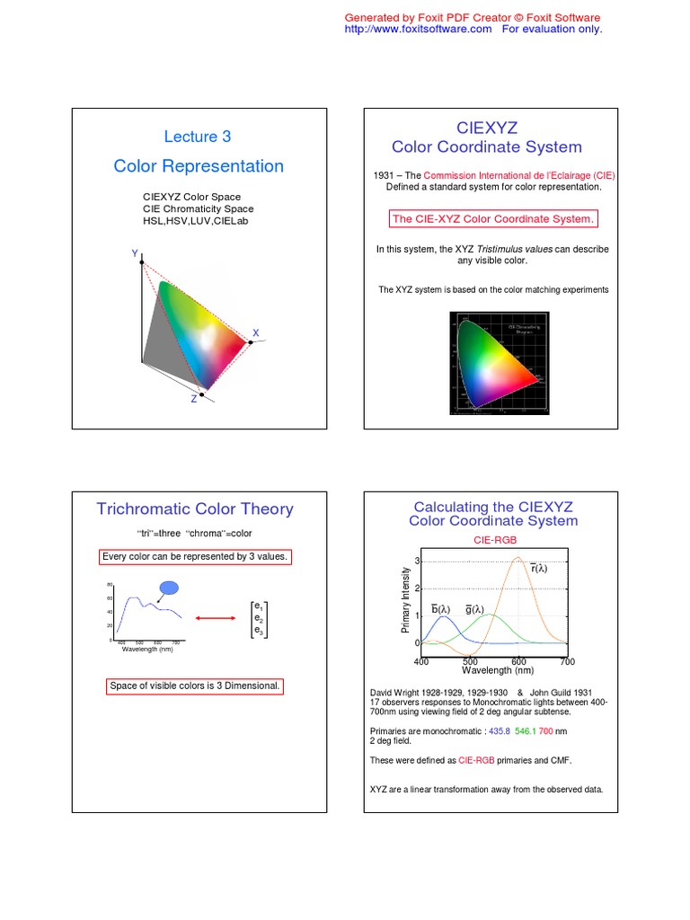 Color Representation: Ciexyz Color Coordinate System | PDF | Artistic ...