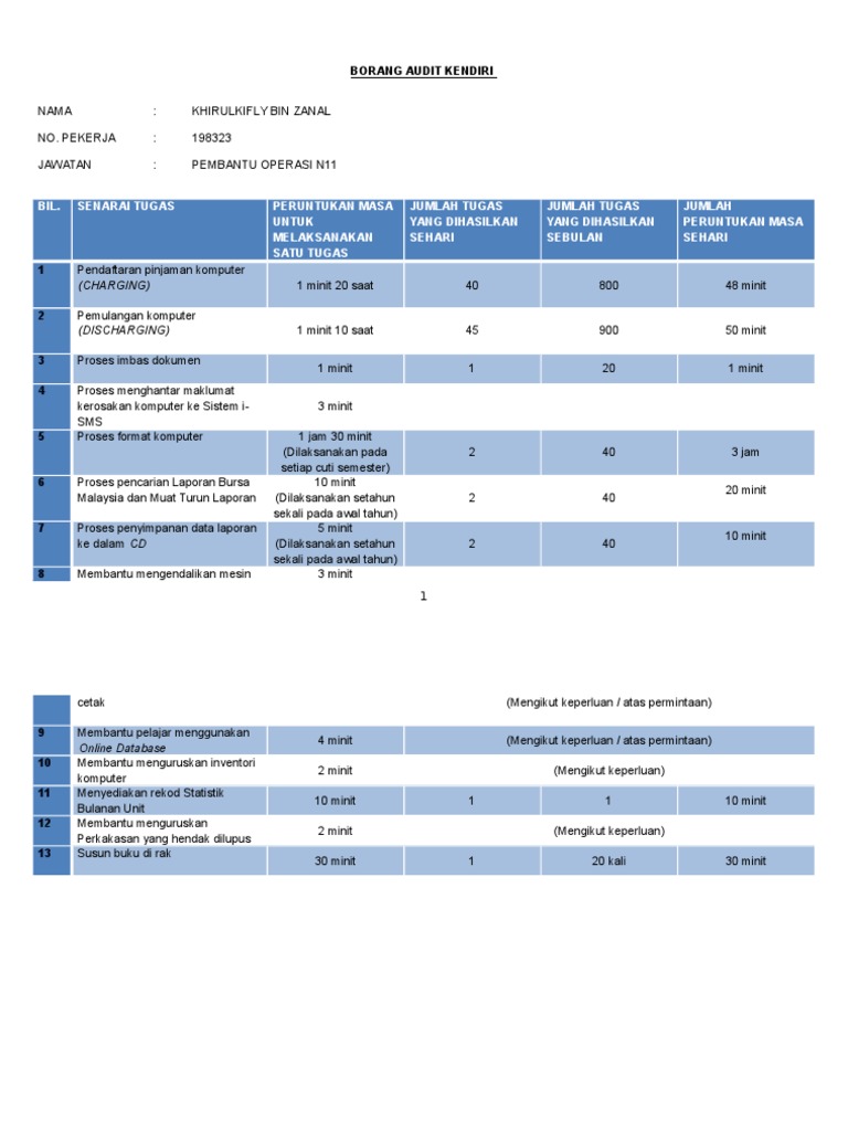 Borang Audit Kendiri UNIT IT | PDF