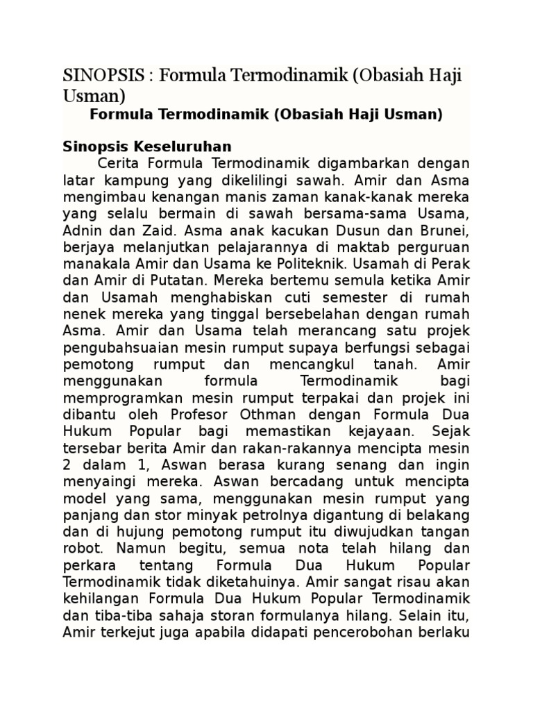 Novel Formula Termodinamik | PDF