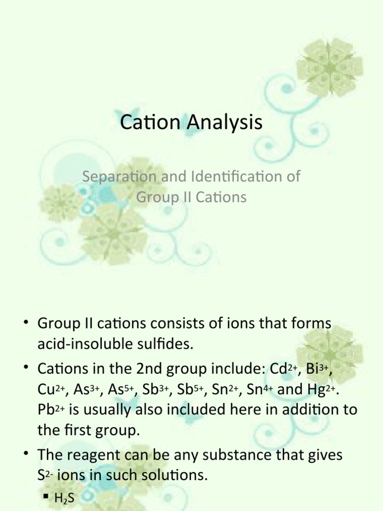 Group 2 and 5 Cation Analysis | PDF | Precipitation (Chemistry) | Chemistry