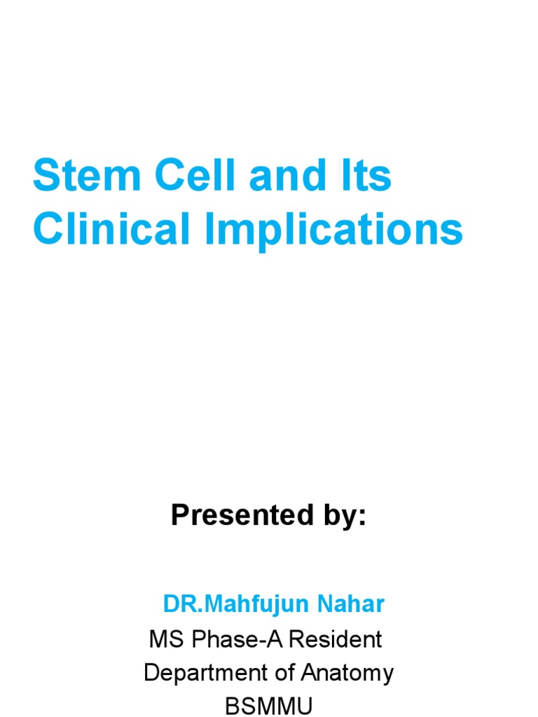 Stem Cell and Medical Apps | PDF | Cell Potency | Cells