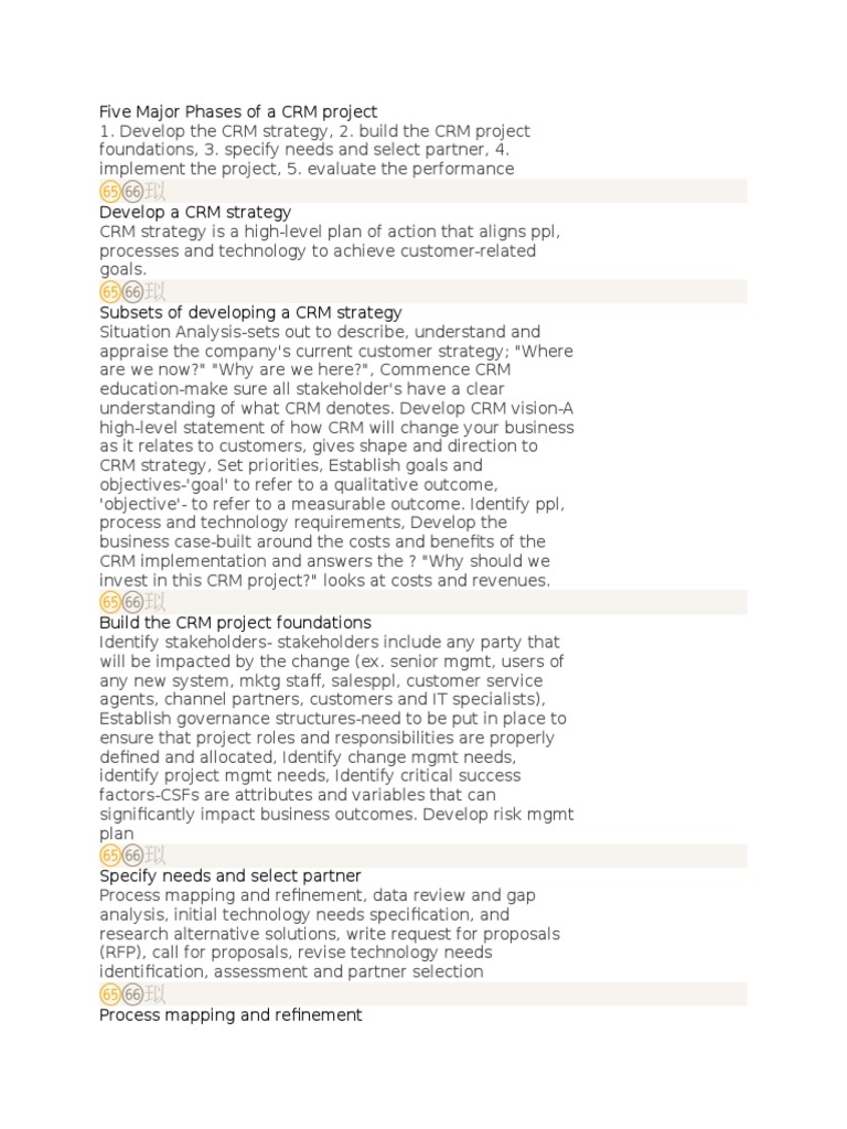 Five Major Phases of A CRM Project | PDF | Customer Relationship ...