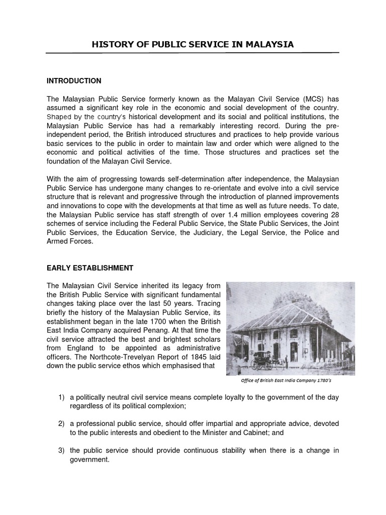 History of Public Service in Malaysia: Office of British East India ...