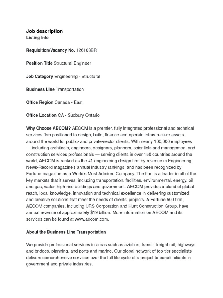 Job Posting | PDF | Engineering | Design