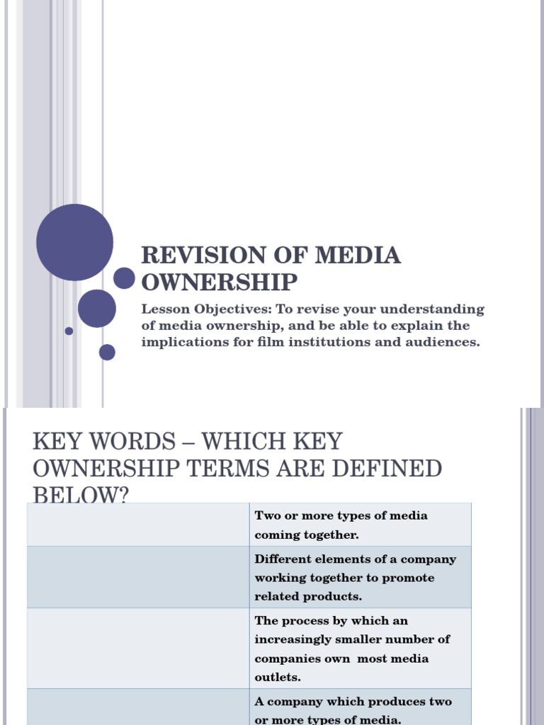 Media Ownership Revision | PDF | Cinema Of The United States ...