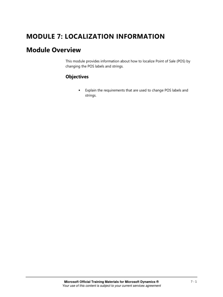 07 Localization Information | PDF | Point Of Sale | Microsoft