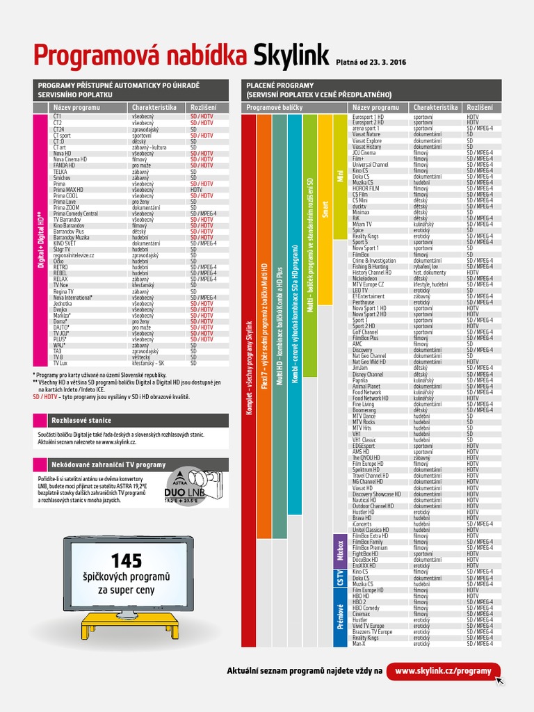 Skylink Programová Ponuka 03/2016 | PDF