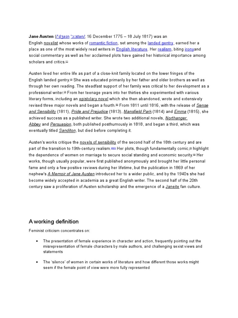 An Introduction To Jane Austen | Download Free PDF | Jane Austen ...
