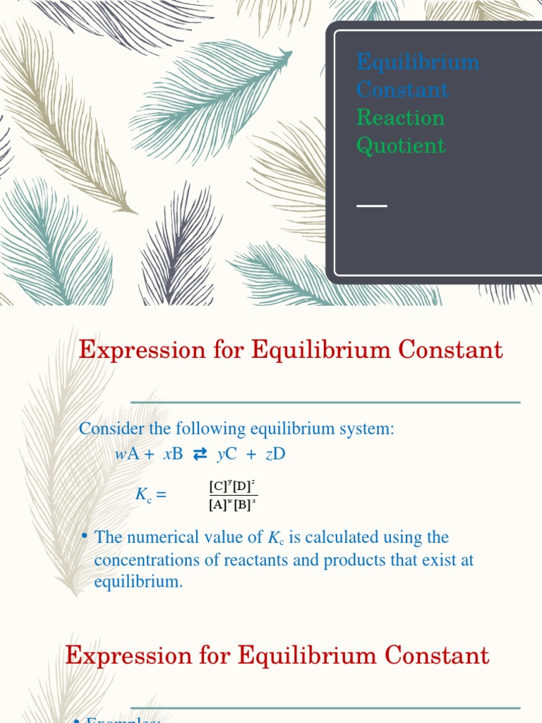 Equilibrium Constant Presentation | PDF | Chemical Equilibrium ...